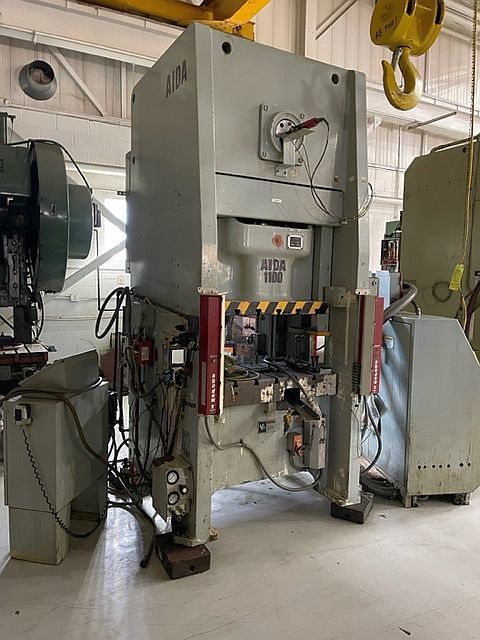 121 Ton, Aida #NC1-1100, straight side mechanical press, 36.4" x 20.5 ...