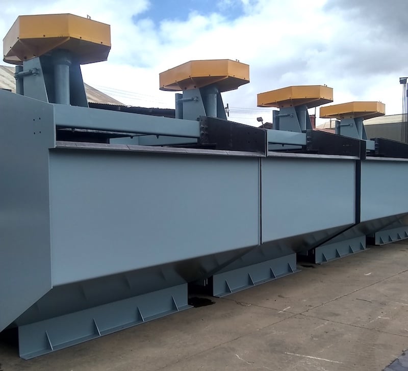 Wemco flotation cells, complete with mechanism, belt guards, motor ...