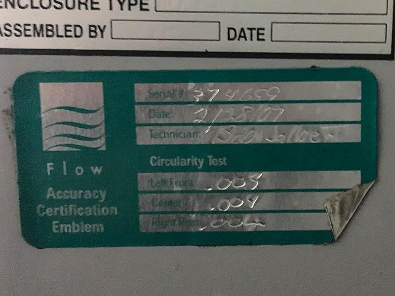 Flow #I-6012, integrated flying bridge type Hyperjet 100 CNC waterjet w ...