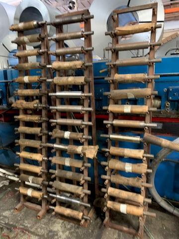 10" x 8" Waterbury-Farrel, temper pass mill, 4-Hi, sliding base, 60" OD ...