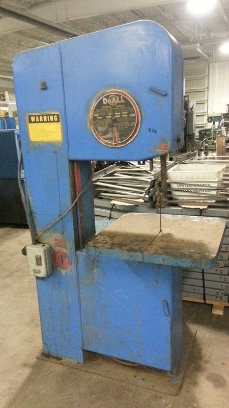 20" x 16" DoAll #2013-V, vertical band saw, 1/2" x 154" blade, 26" x 26 ...
