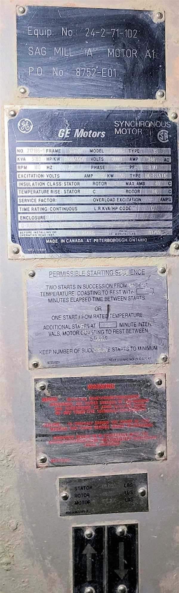 6000 HP 180 RPM General Electric Quadramatic Dual Drive, brush type for ...