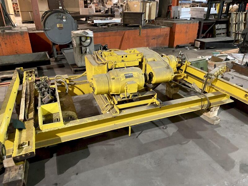 5 Ton, Robbins-Myers Under Running Trolley Hoist, 30' Span, 20' lift ...