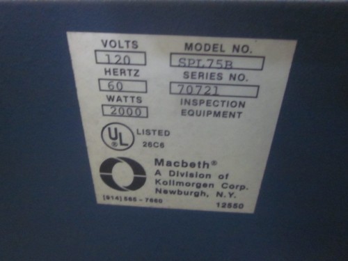 Macbeth SpectraLight #SPL-75B, 2000 watts, 120 volts, 36" x 25" x 36 ...