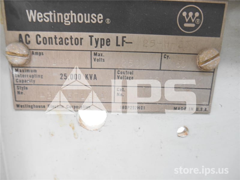 180 Amps WH Lf Ampgard Contactor Parts Unit for Sale | Surplus Record