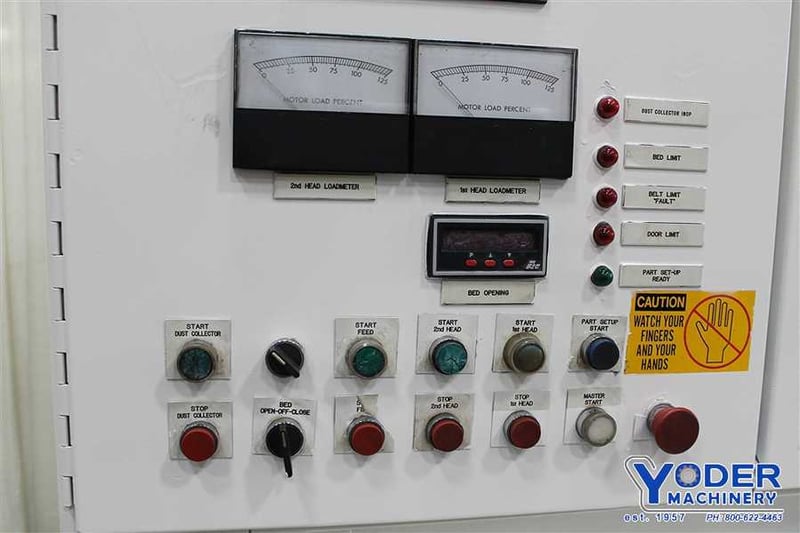 AEM #OFZ-M2-900, belt grinder & deburring machine, 36" rubber belt, 6 ...