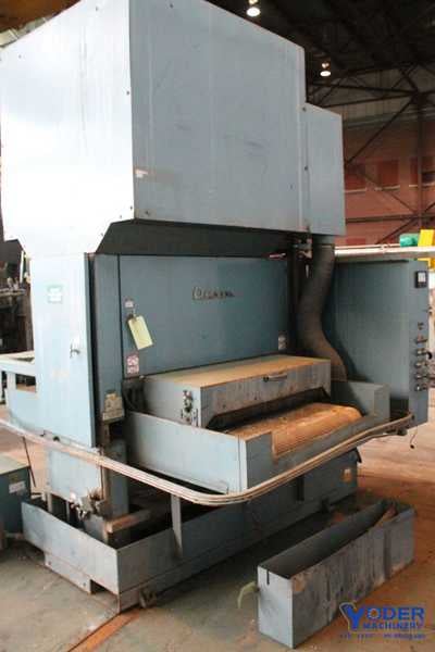 Amada #CS360HDDM, wet belt metal deburring machine, 36" wheel ...