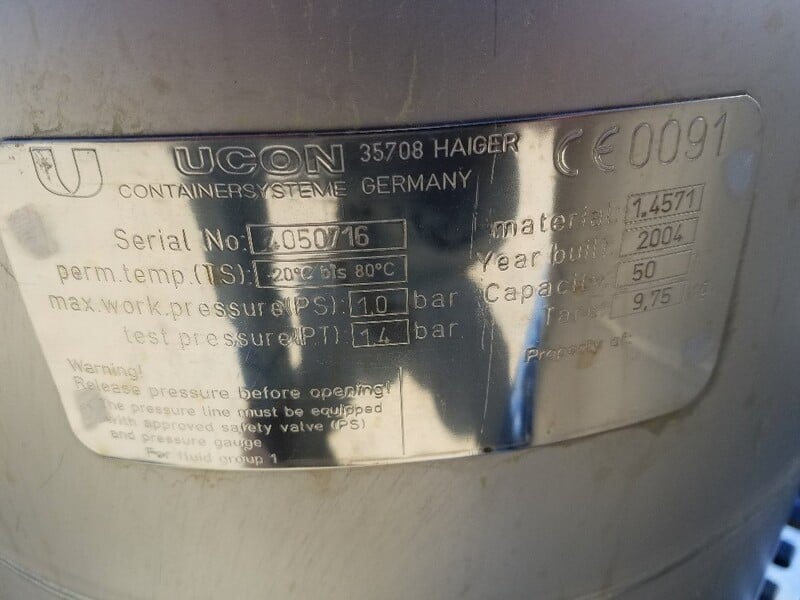 13 gallon 14 psi, 15" x 14", UCON Containersysteme, 316 Stainless Steel ...