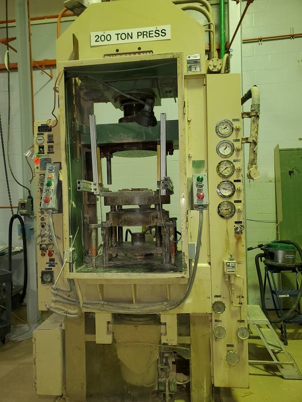 220 Ton, Bussmann Simetag #HPM200, hydraulic compacting press, 7.8 ...