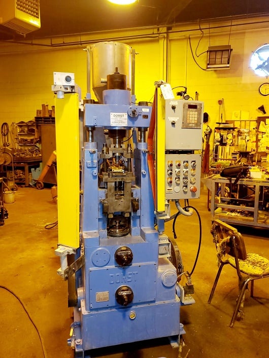 11 Ton, Dorst #DK-10, coining compacting press, mechanical, air clutch ...