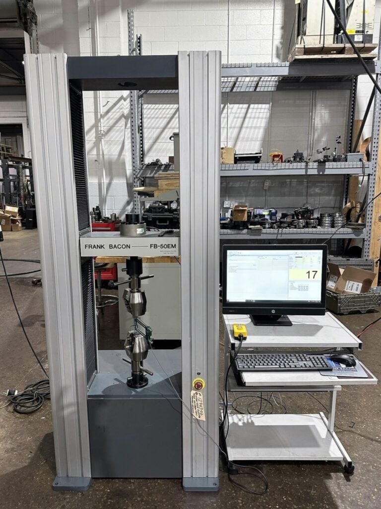 11250 lbf (50kN) Frank Bacon #FB-50EM, precision two ball screw tension ...