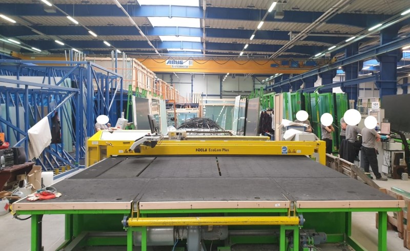 Hegla Ecolam-37-Plus, Glass Cutting Line, L-R, 126" x 100" sheet size ...
