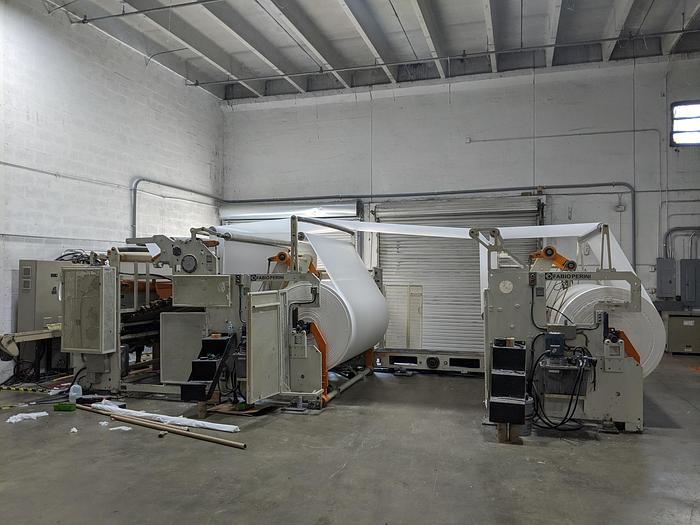 Tissue Converting line, Perini, 2 unwind stands for 2 ply, rewinder ...