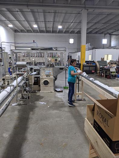 Tissue Converting line, Perini, 2 unwind stands for 2 ply, rewinder ...