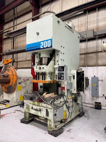 200 Ton, Komatsu #OBS200-3, single point gap press, 9.84" stroke, 18.90 ...
