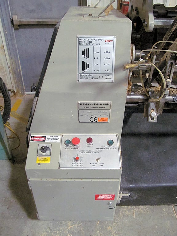 6-3/16" x 63" Calpe #L6-1600, Semi-Autmatic Turning Sander, 6-spindle ...
