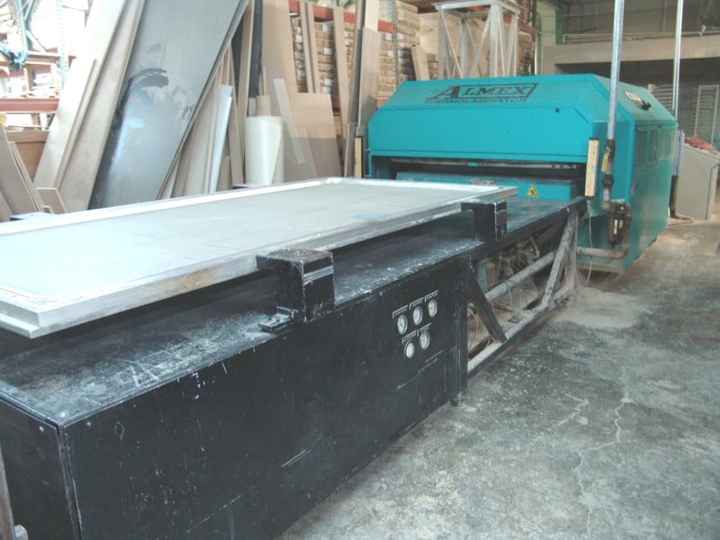 Shaw Almex TL-2-4-8, Membrane Press, 51" x 105" shuttle tray outside ...