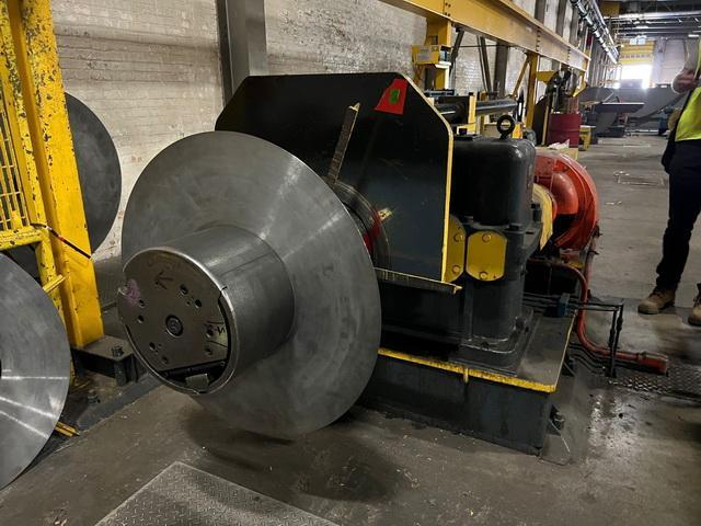 24" x .09" Ruesch slitting line, 5000 lb., 4" arbor, uncoiler, pass ...