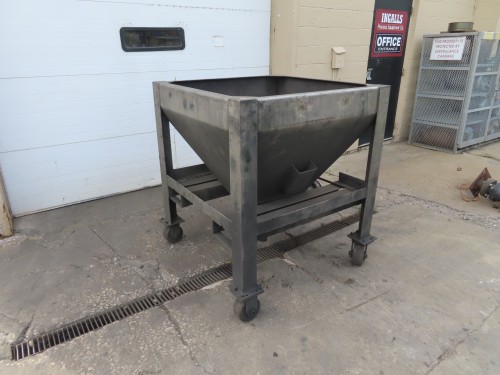 Heavy duty material hopper, Stainless Steel, 40" x 40" top opening, 50 ...