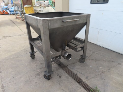 Heavy duty material hopper, Stainless Steel, 40" x 40" top opening, 50 ...