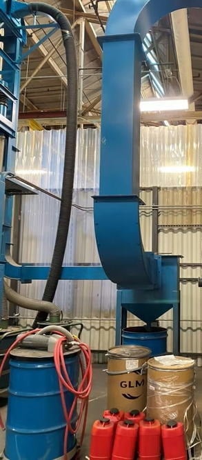 Metal Improvement #613, grit blast system, dust collector, reclaim ...