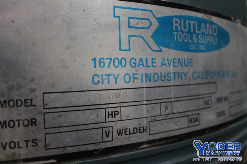 14" x 8" Rutland #26680360, vertical band saw, 22" x 20" table ...