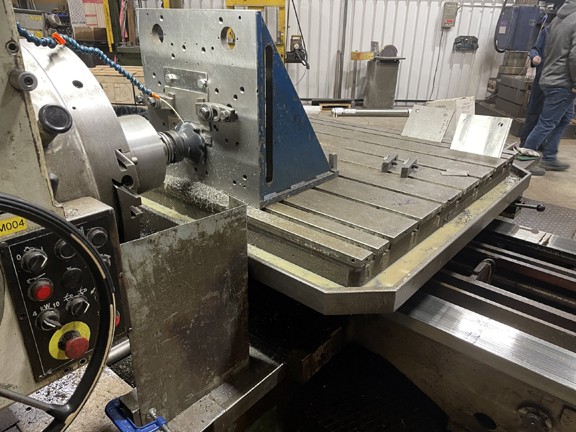 4" Tos #W100A, 49" x49" built-in rotary table, 24" facing head ...