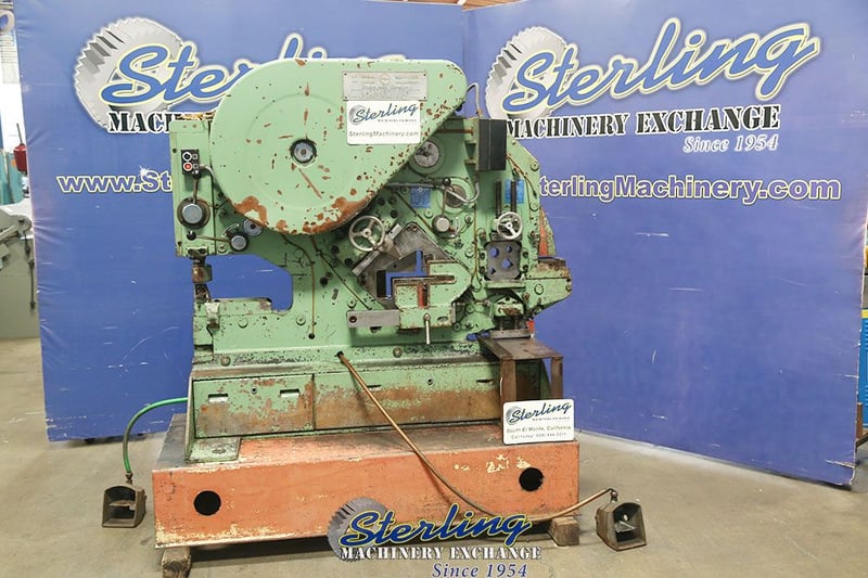 4" x 4" x 1/2" Mubea #KBL-1/2, mechanical ironworker, 55 ton, 15-3/4 ...