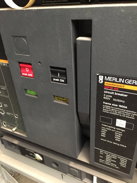6500 Amps, Merlin Gerin #Masterpact-MP16H2, 3 pole, 600 Volts, 50/60 HZ ...