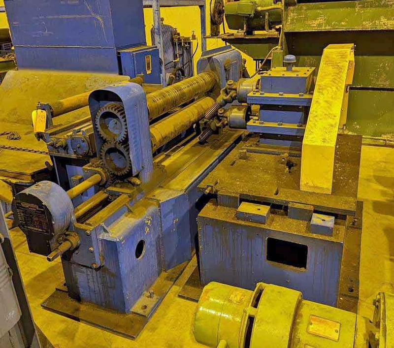 36" x 4" Stamco, slitter head, 32.5" passline height, entry passline ...