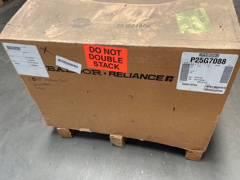 20 HP 3600 RPM Baldor, Frame 256T, explosion proof, New Surplus, 230/ ...