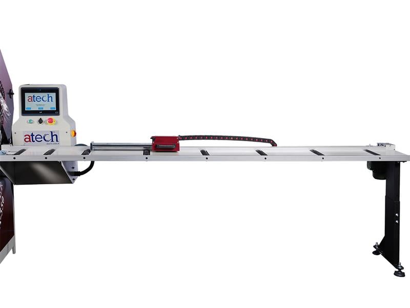 22" Atech #CRATER-06-A-550, pneumatic miter upcut saw, 5.5 HP, two-hand anti-tie-down button ...