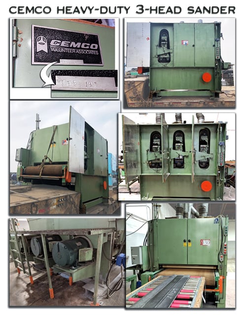 Cemco #URFF-50HD, 3 Head Industrial Sander for Sale | Surplus Record
