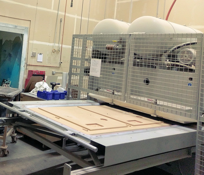 Shaw Almex TL-4-4-5EL, membrane press, 2-1/2" thick, 52" wide dual tray ...