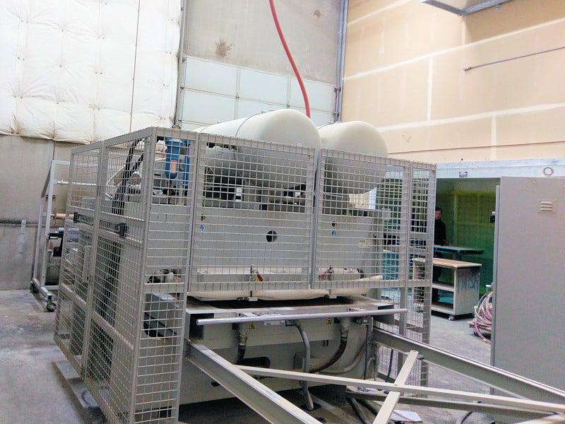 Shaw Almex TL-4-4-5EL, membrane press, 2-1/2" thick, 52" wide dual tray ...