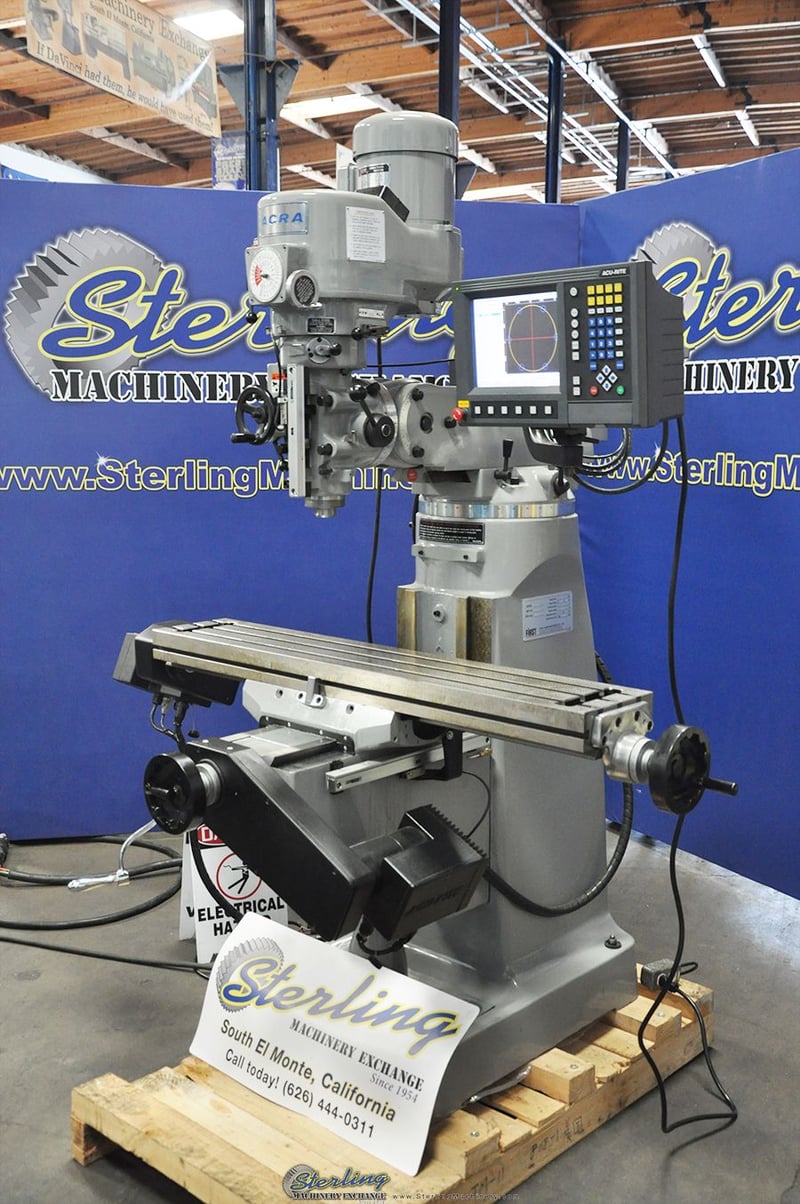 Acra #LCM-50-MILLPWR-2AX, CNC Vertical Bed Mill, 9" x 50" table, 36" x ...