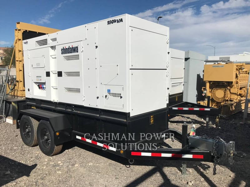 158 KW Shindaiwa #DGK180F, mobile diesel generator set, 1800 RPM, 480 ...