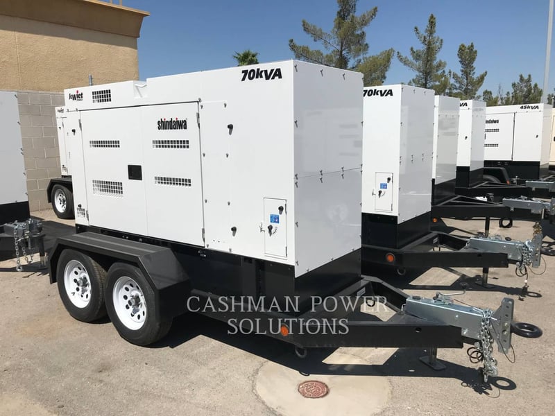 61 KW Shindaiwa DGK70F, Mobile Generator Set, Diesel, 1800 RPM, 480V ...
