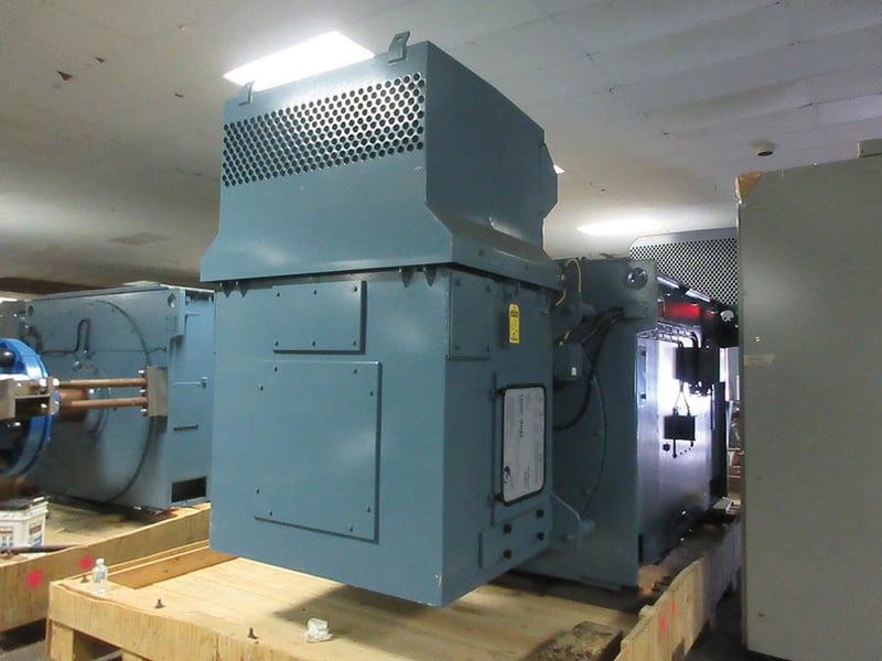 7500 HP 896 RPM ABB, Frame AML800, wound rotor (slip-ring) AC motor For ...