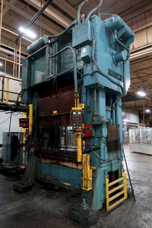 300 Ton, Minster #E2-300-72-42, straight side double crank press, 8 ...