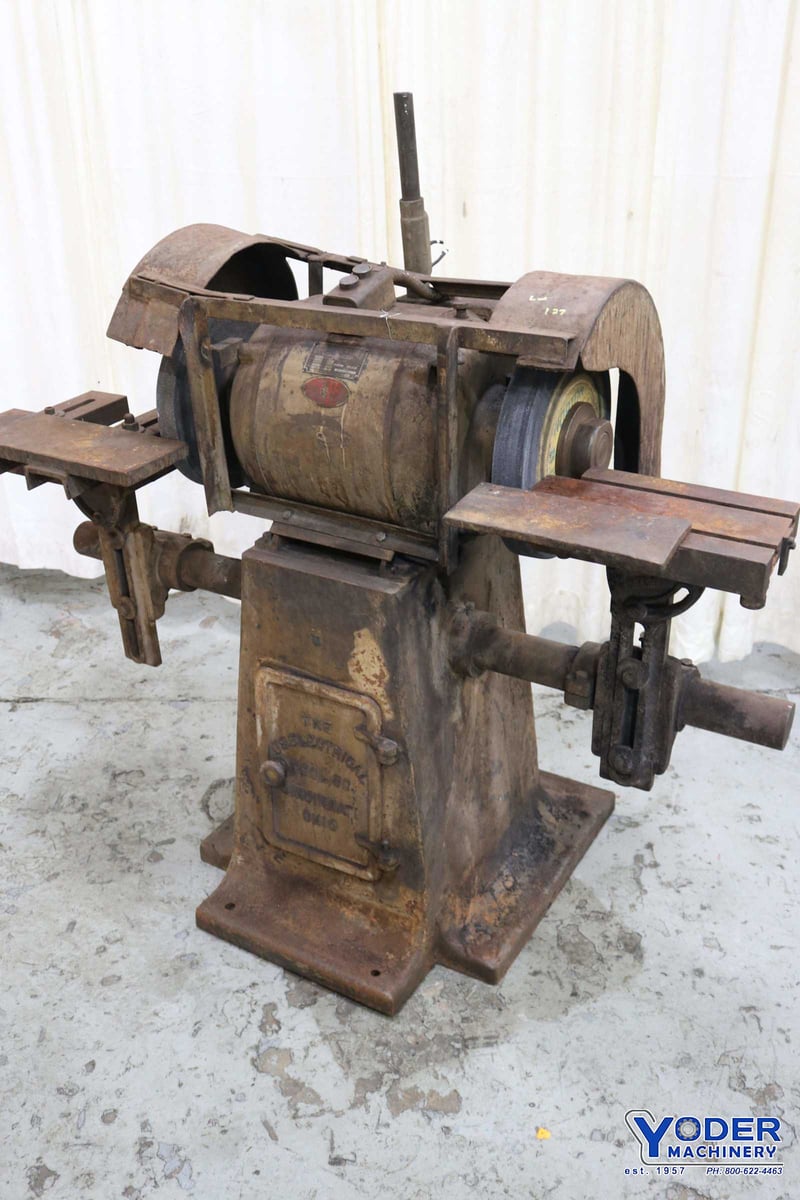U.S. Motors double end grinder, 18" x 2" wheel, 7-1/2 HP, 1200 RPM ...