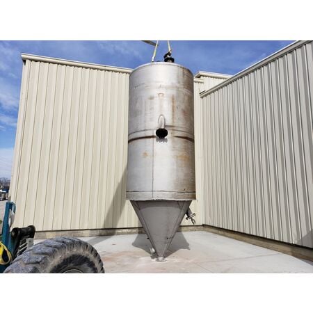 Brismet #T-6061-T6 ALUM, aluminum silo storage bin cone hopper, 350 cu ...