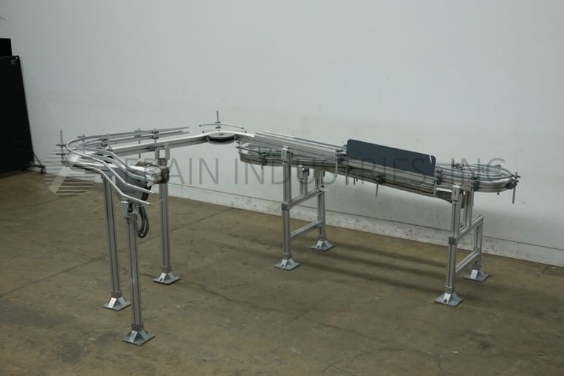 3" wide x 35.1' long, Simplematic, table top switchback conveyor with ...