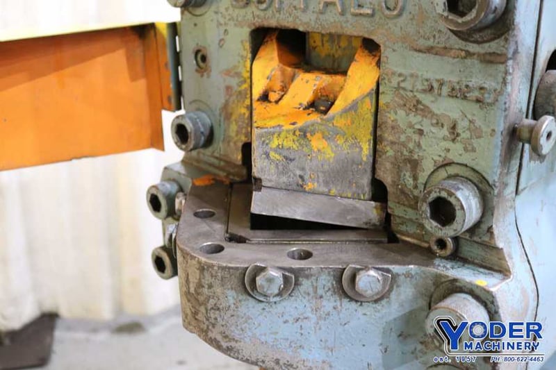 5" x 5" x 1/2" Buffalo #1-1/2C, ironworker, 65 ton, 22-1/2" throat, 3 ...