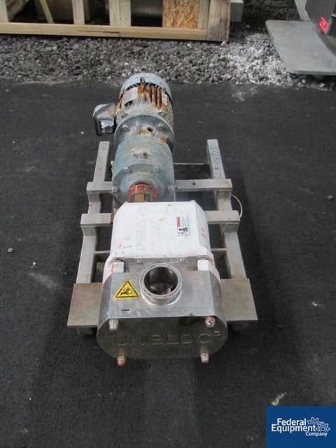3" Unibloc Rotary Lobe Pump, Stainless Steel, 5 HP, 230/460 volt motor ...