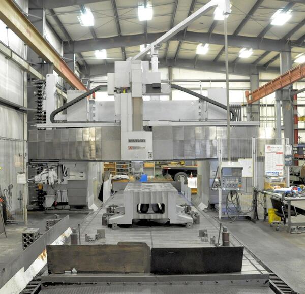 Mitsubishi #MVR-40, CNC vertical bridge mill, 80 automatic tool changer ...