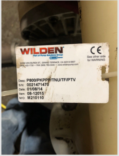 2" Wilden #P800 Polypropylene Air Operated Double Diaphragm Pump For ...