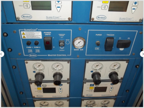 Nordson #SureCoat Rack Mount 10-Gun Automatic Powder Coating System for ...