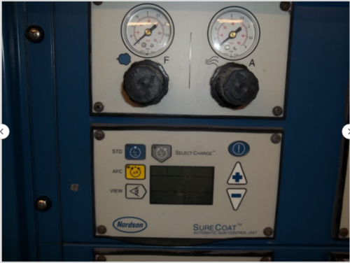 Nordson #SureCoat Rack Mount 10-Gun Automatic Powder Coating System for ...