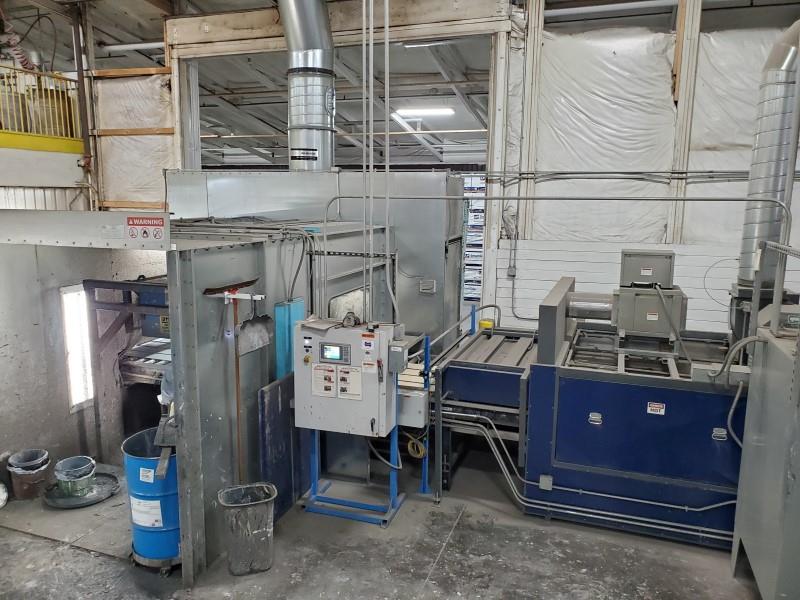 4-Gun Flatline Spray System, Deimco/Blasdel #Custom, 60" wide oven, 1-3/4" part height capacity ...